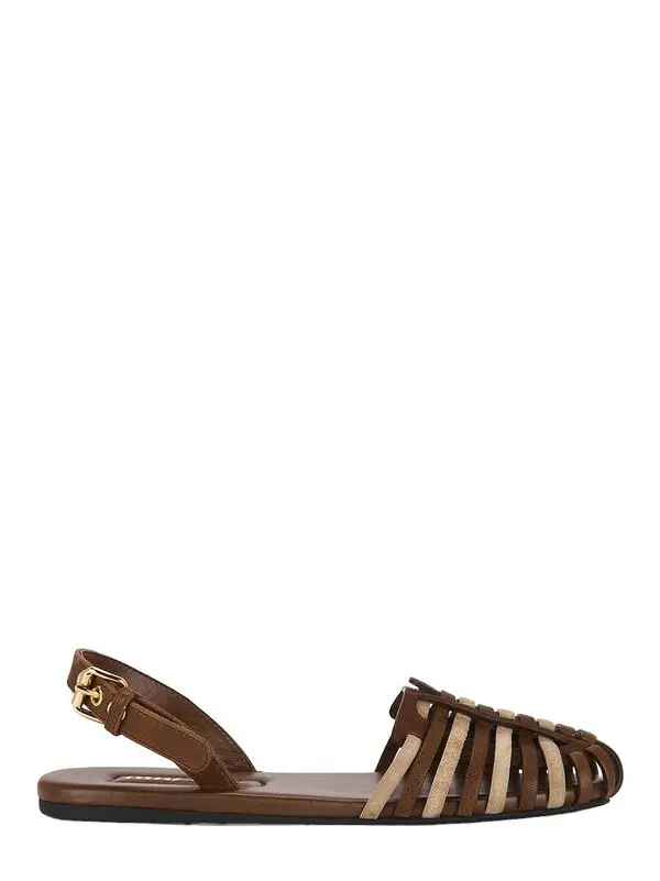 Miu Miu Ballerine Slingback Flat - Rovere & Deserto