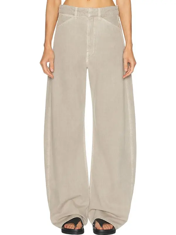 LEMAIRE High-waisted Curved Leg Denim - Moonstone