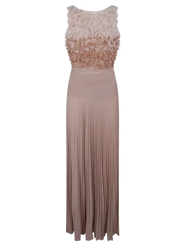 Elisabetta Franchi Long Evening Dress - Beige