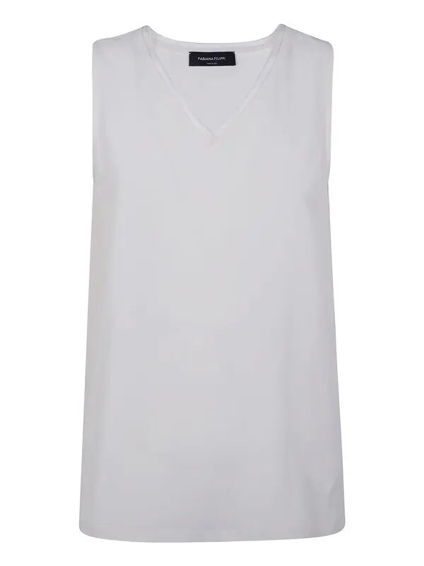 Fabiana Filippi Round Neck Tank Top - White