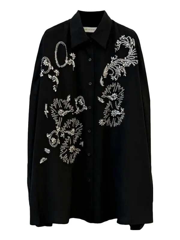 Dries Van Noten Casia Embroidered Shirt - Black