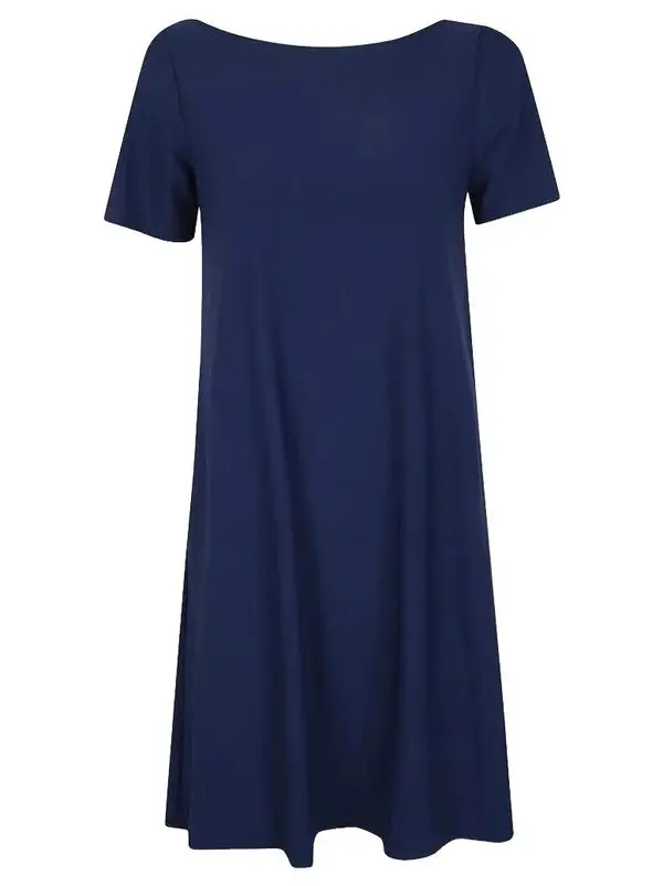 ARCHIVIO67 Round Neck Short Sleeve Dress - Blue