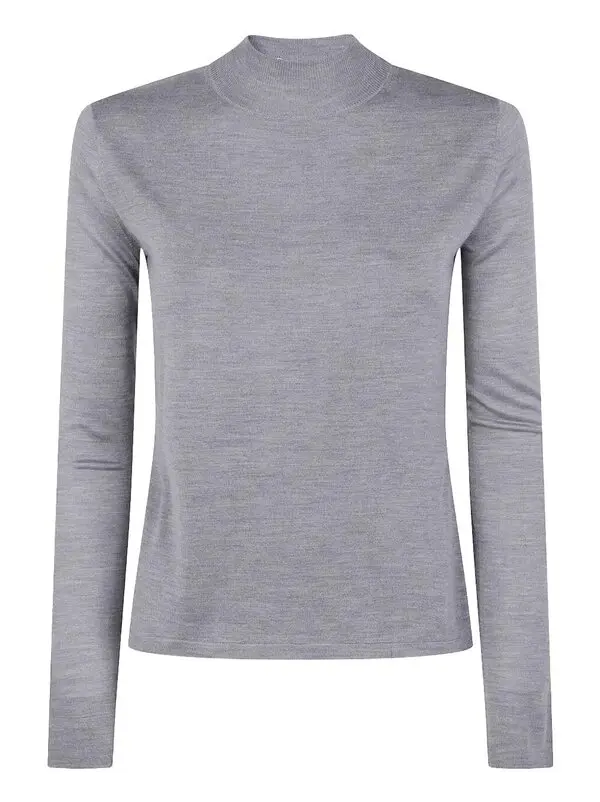 Max Mara Falesia Silky Turtleneck Sweater - Gray