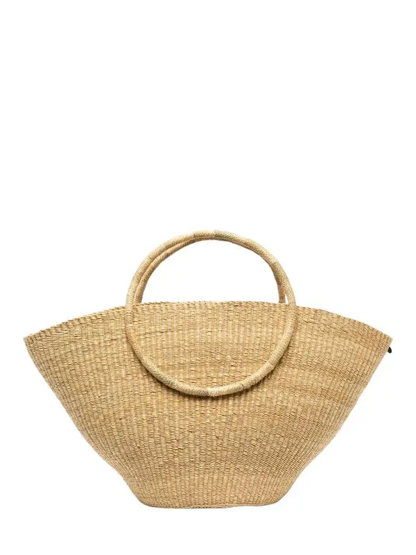 Muuñ Lune Straw Shoulder Bag - Beige