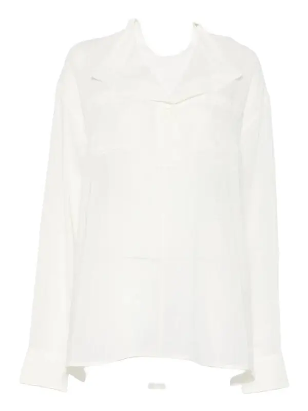 TOTEME Overlapping Collar Blouse - White