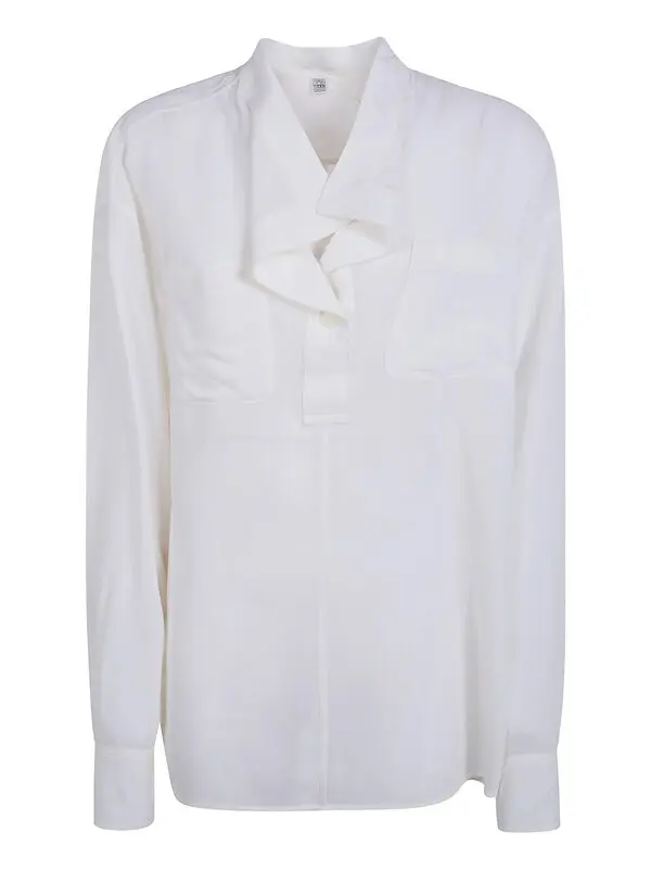 TOTEME Overlapping Collar Blouse - White