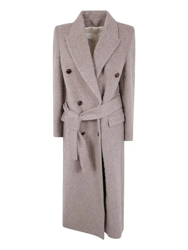 GOLDEN GOOSE Journey W`s Double Breasted Belted Casentino Wool Coat - Gray