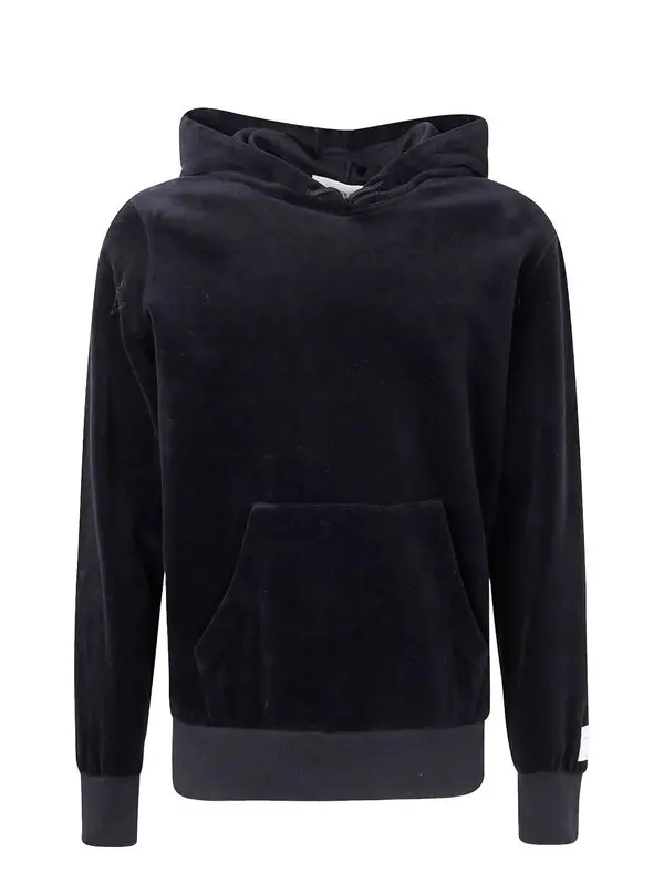 GOLDEN GOOSE Hooded Sweatshirt With Chenille Detailing - Black