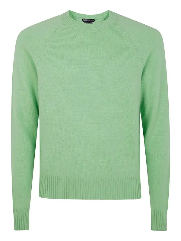 TOM FORD Felted Pure Cashmere Crew Neck Sweater - Green
