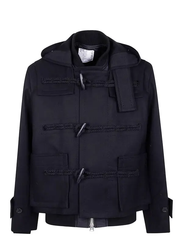 Sacai Wool Melton Blouson - Black