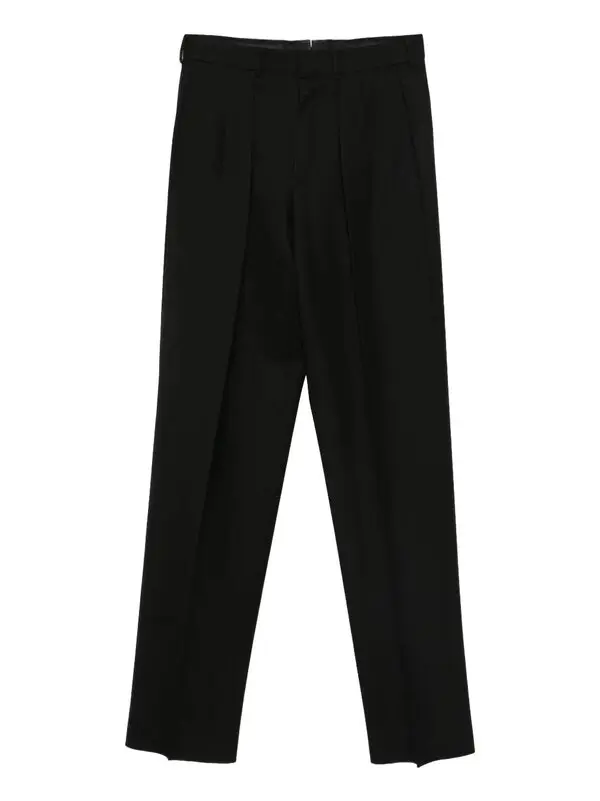 TOM FORD High Twist Broken Twill Double Pleat Trousers - Black
