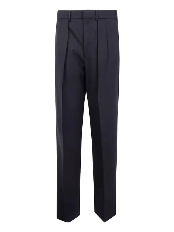 TOM FORD High Twist Broken Twill Double Pleat Trousers - Black
