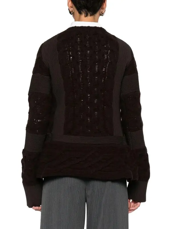 Sacai Wool Knit Pullover - Brown