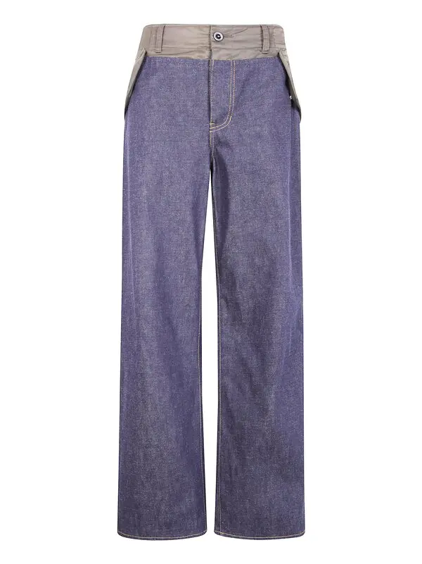 Sacai Wide-leg Denim Pants - Blue