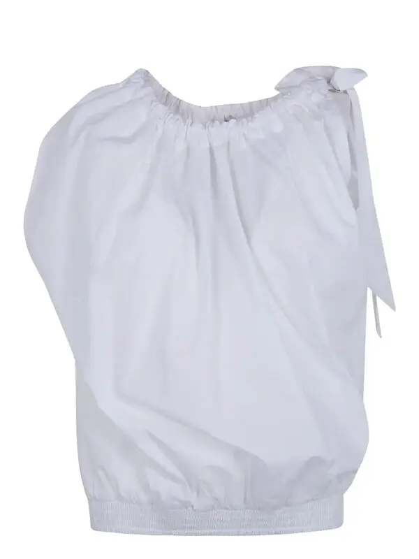 Essentiel Antwerp Smocked Cotton Top - White