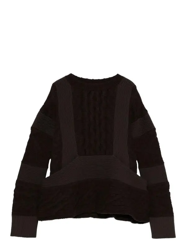 Sacai Wool Knit Pullover - Brown
