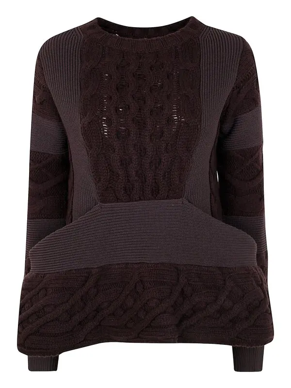 Sacai Wool Knit Pullover - Brown