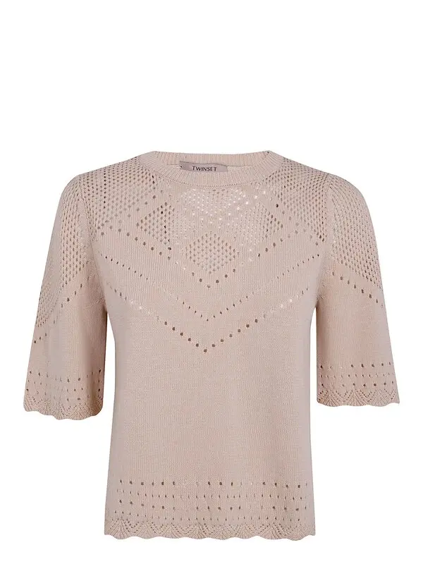 TWINSET Round Neck Pullover - Beige