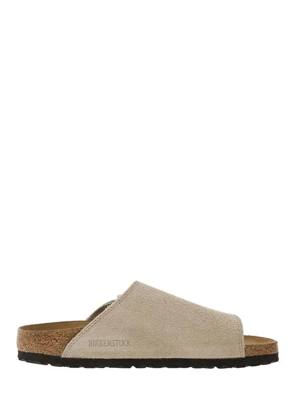 BIRKENSTOCK Suede Leather Calzata S Slippers - Gray