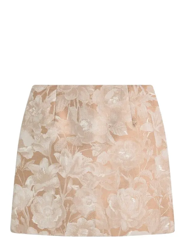 Scanlan Theodore Floral Damask Mini Skirt - Beige