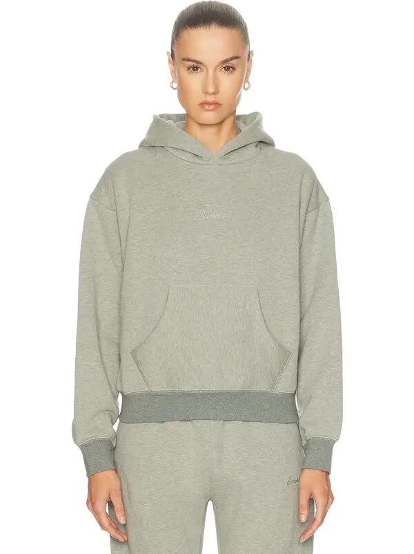 Fear Of God Signature Classic Fleece Hoodie - Concrete Heather & Dark Concrete Heather