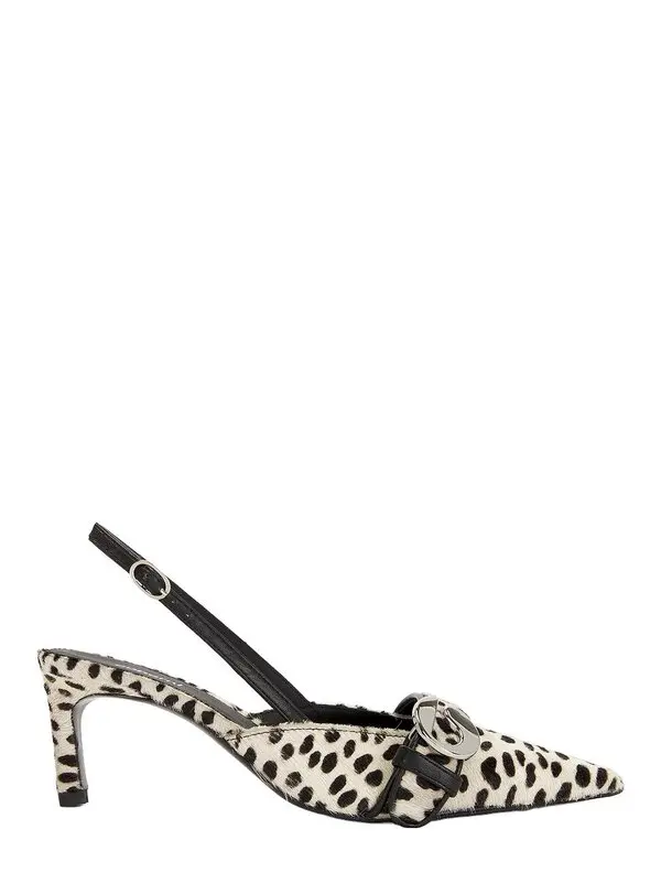 Coperni Belt Kitten Heel - White & Black Print