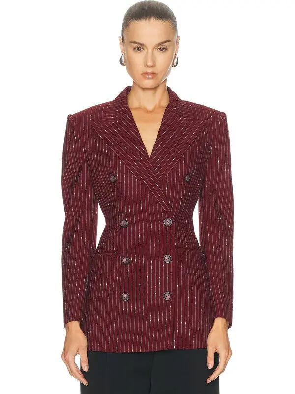 Dolce & Gabbana Double Breasted Blazer - Wine & White