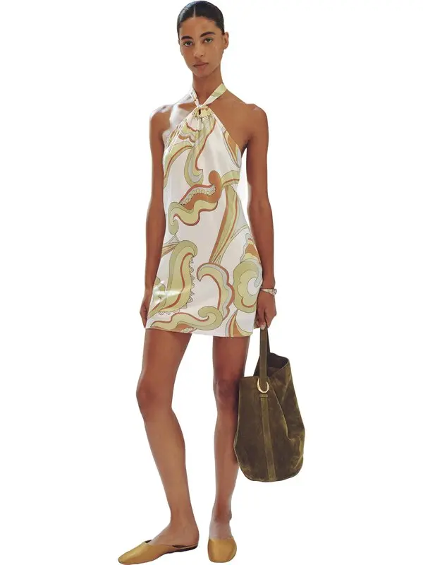 REFORMATION Opaline Silk Mini Dress - Multi