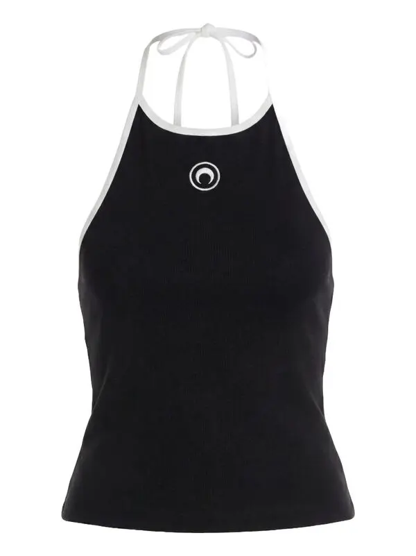 MARINE SERRE Moon Cotton Tank Top - Black
