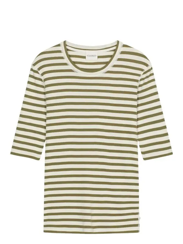 Closed Striped Cotton Blend Sweater - Green