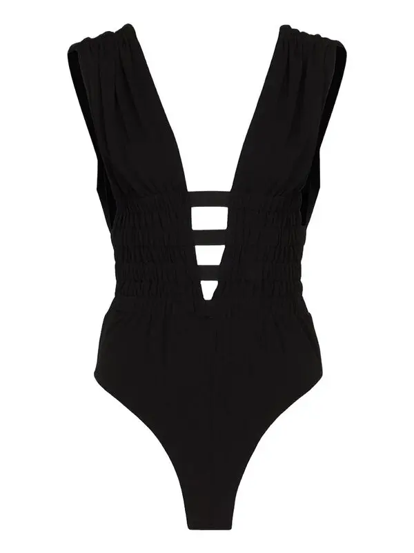Alaïa V-neck Bodysuit - Black