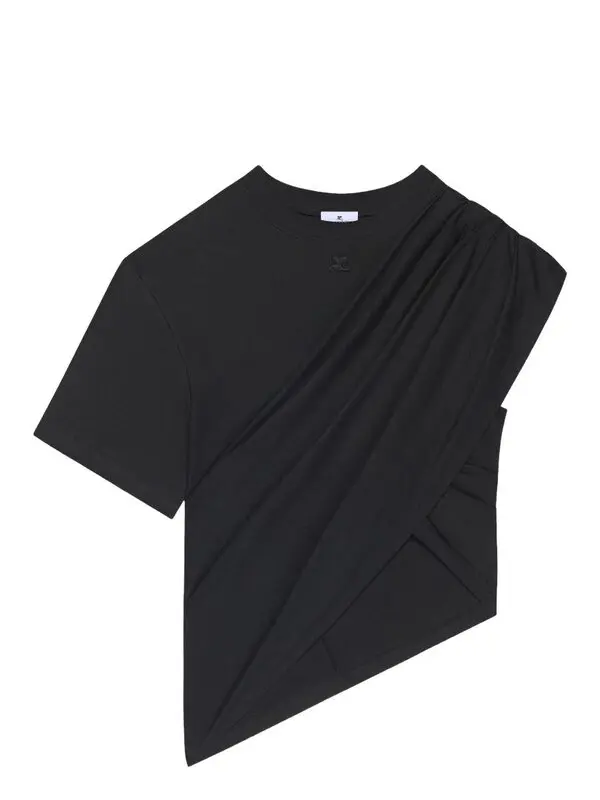 COURREGES Asymmetric T-shirt - Black