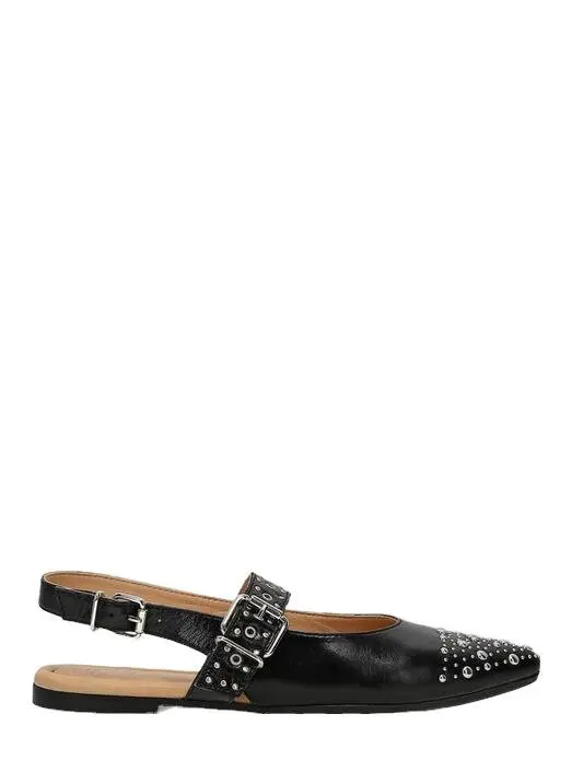 THE FRYE COMPANY Heather Studded Slingback Flats - Black