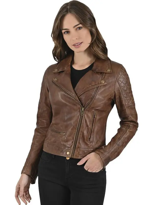 THE FRYE COMPANY Leather Biker Jacket - Red