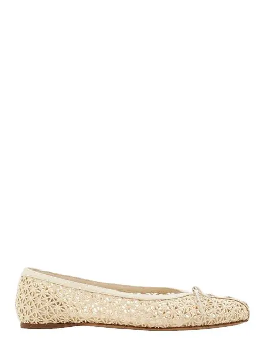 FERRAGAMO Lace Ballet Flat - Natural