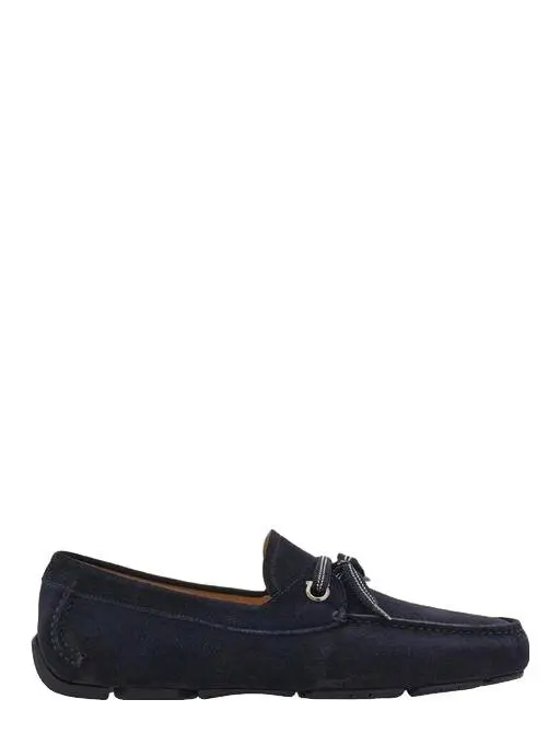 FERRAGAMO Laced Driver Loafer - Navy