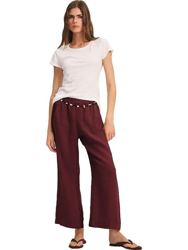 Velvet By Graham & Spencer Lola Linen Pant - Red
