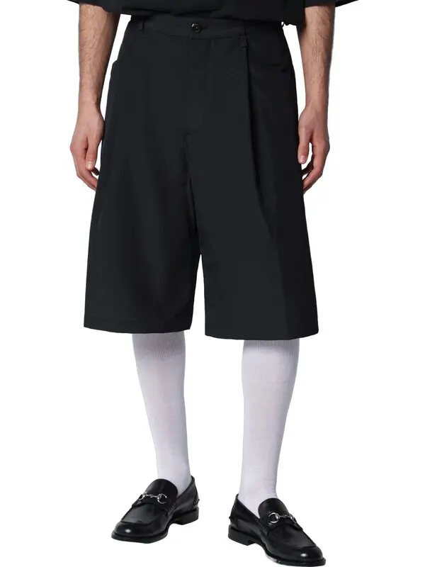 WILLY CHAVARRIA Wide Cotton Bermuda Shorts - Black