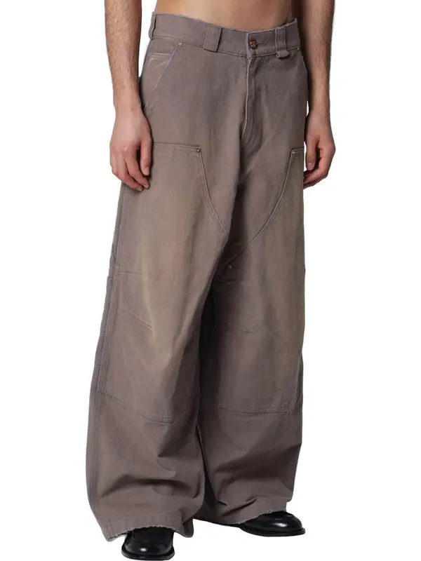 WILLY CHAVARRIA Double Knee Wide-leg Trousers - Grey