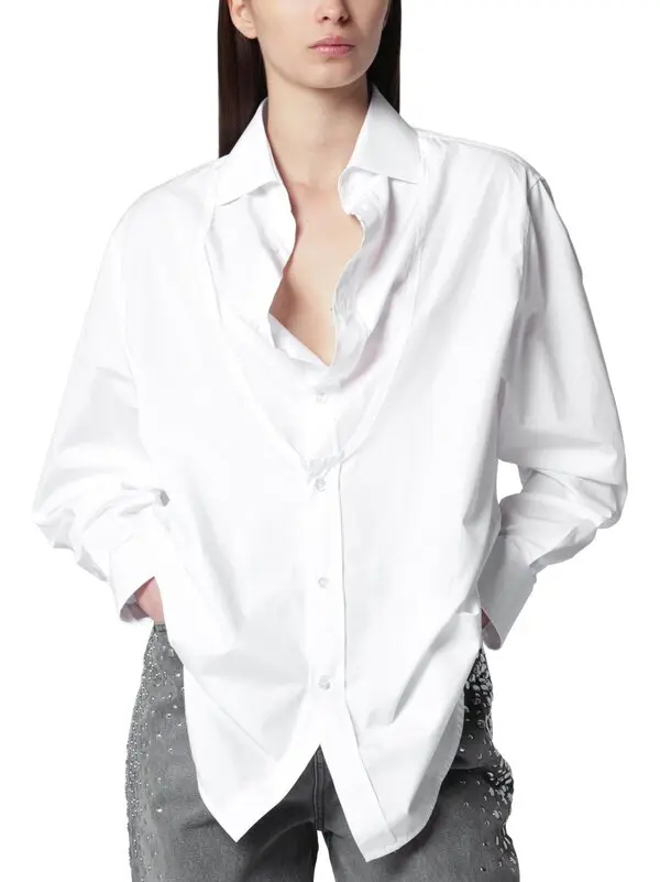 MAISON MARGIELA Folded-collar Cotton Shirt - White