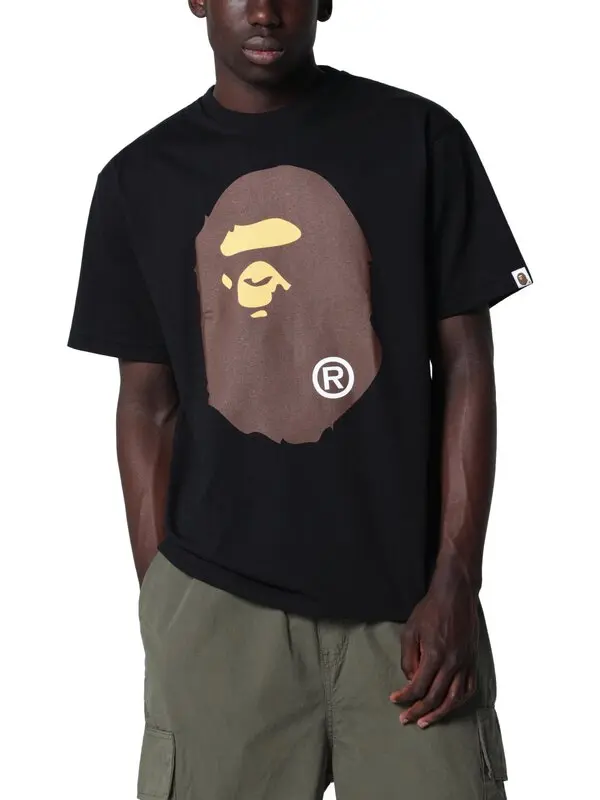 A BATHING APE T-shirt With Logo Print - Black