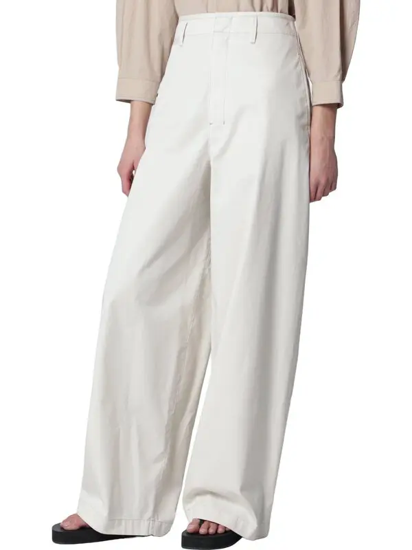 LEMAIRE Cotton Wide-leg Trousers - Beige