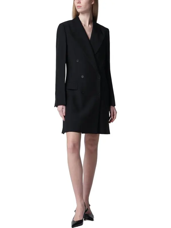 FERRAGAMO Wool-blend Double-breasted Dress - Black