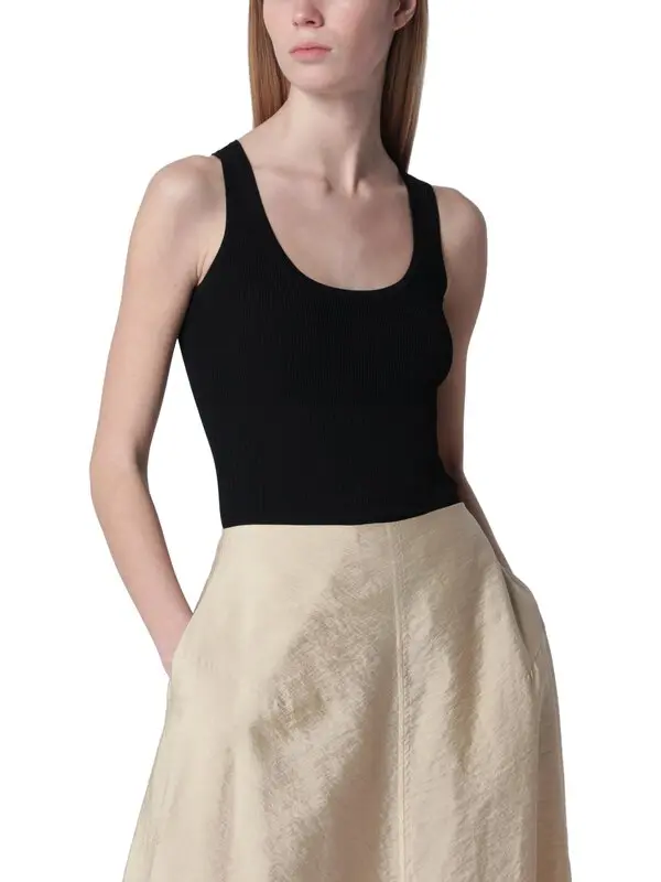 Max Mara Ribbed Tank Top - Black
