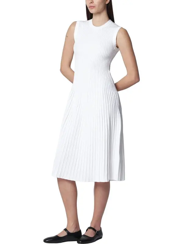 Max Mara Crêpe Viscose Midi Dress - White