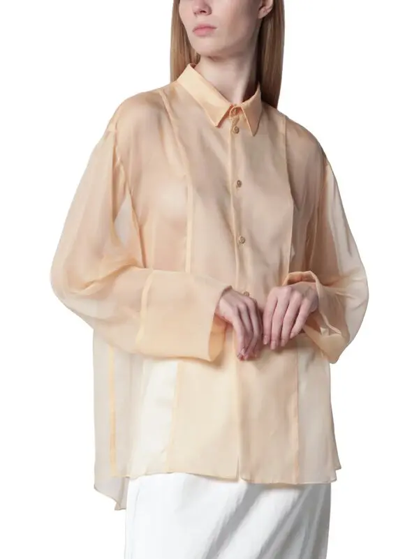 Alberta Ferretti Semi-sheer Button-up Shirt - Beige