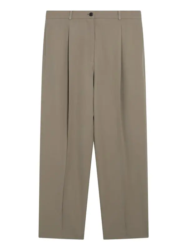 THE ROW Gianni Tapered Wool Gabardine Trousers - Beige