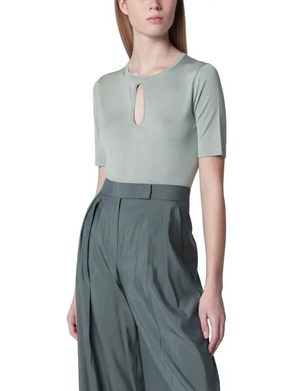 Max Mara Crewneck Silk And Cashmere Sweater - Green
