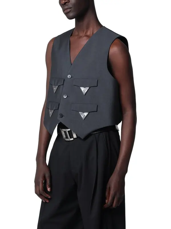 Versace Mohair Wool Blend Gilet - Grey