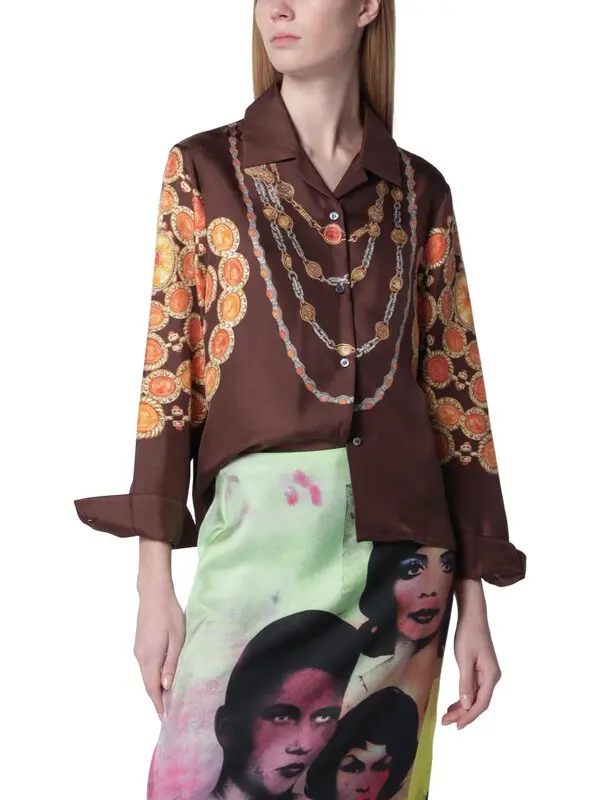 Versace Printed Silk Twill Shirt - Multicolor